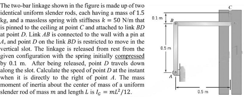 Solved The two-bar linkage shown in the figure is made up of | Chegg.com