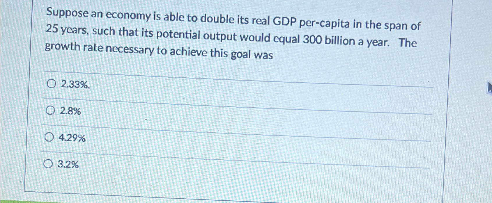 Solved Suppose an economy is able to double its real GDP | Chegg.com