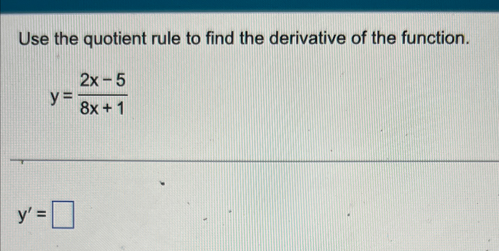 Solved Use the quotient rule to find the derivative of the | Chegg.com