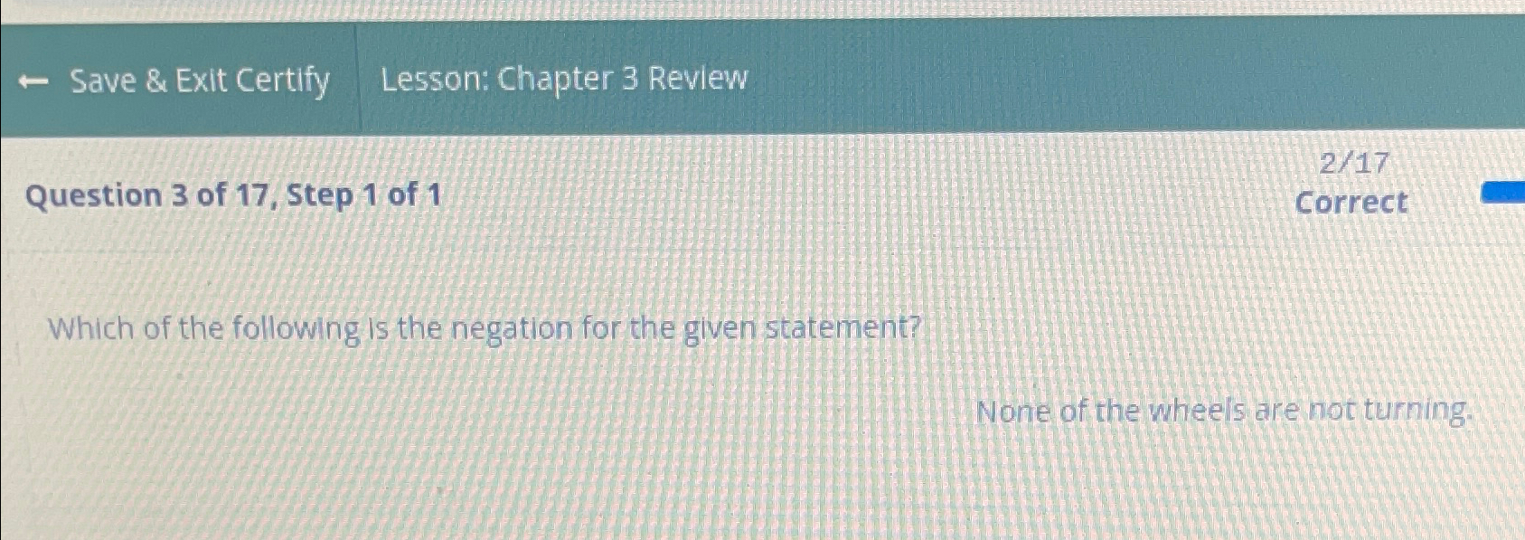 Solved larr Save & Exit CertifyLesson: Chapter 3 | Chegg.com