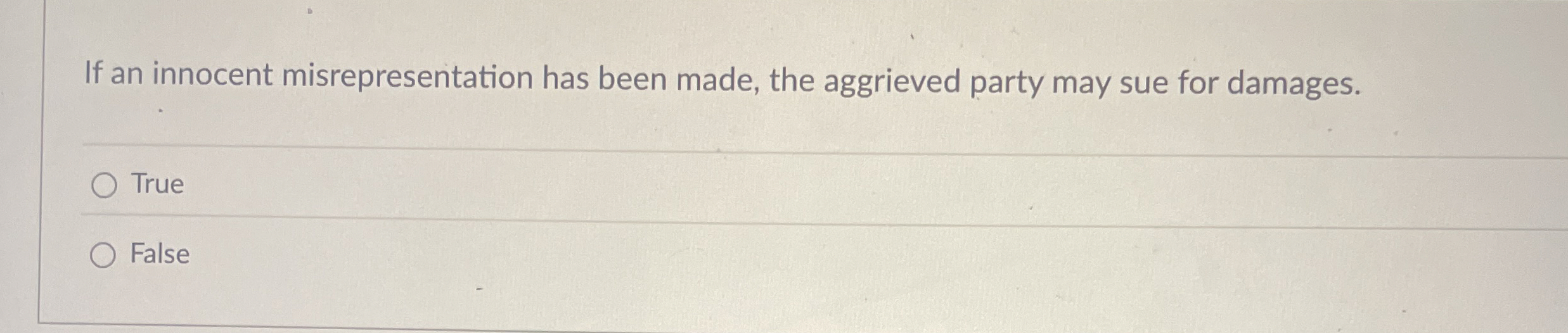 Solved If an innocent misrepresentation has been made, the | Chegg.com