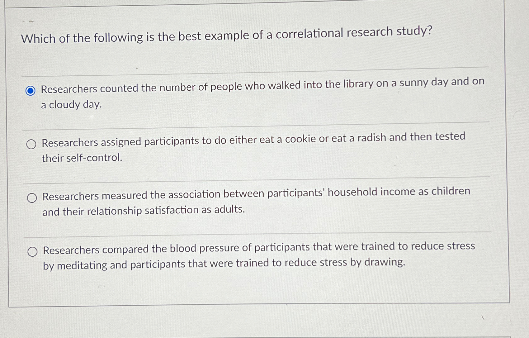 Solved Which of the following is the best example of a | Chegg.com