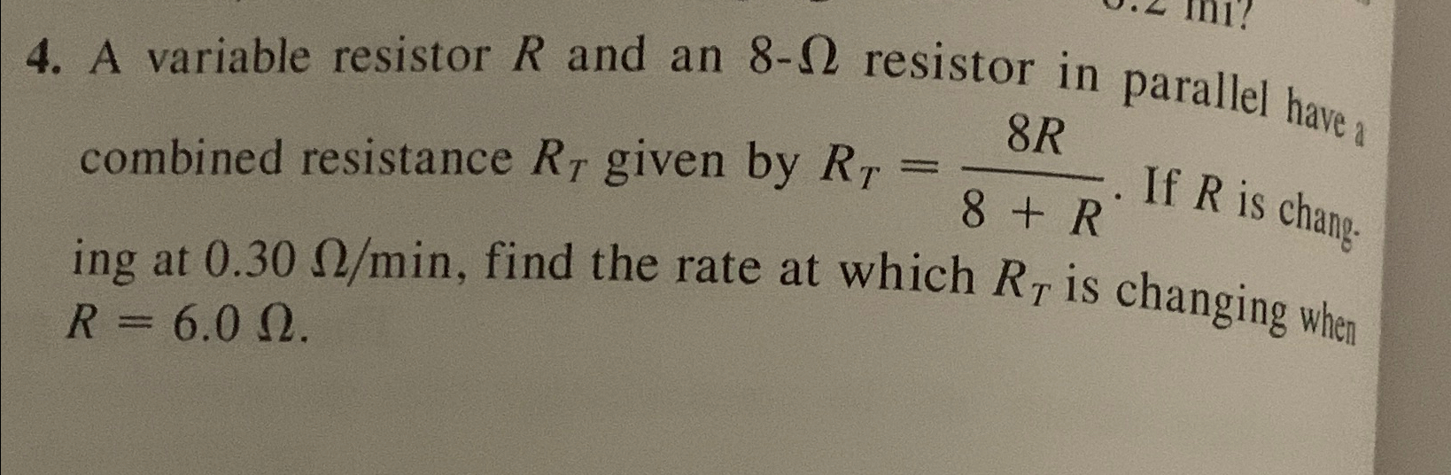 Solved A variable resistor R ﻿and an 8-Ω ﻿resistor in | Chegg.com