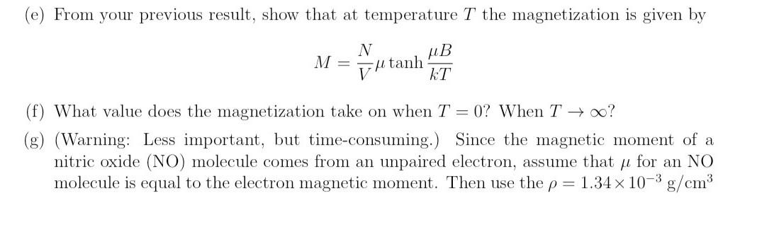 Solved 2. In lecture we developed a model for a paramagnet | Chegg.com