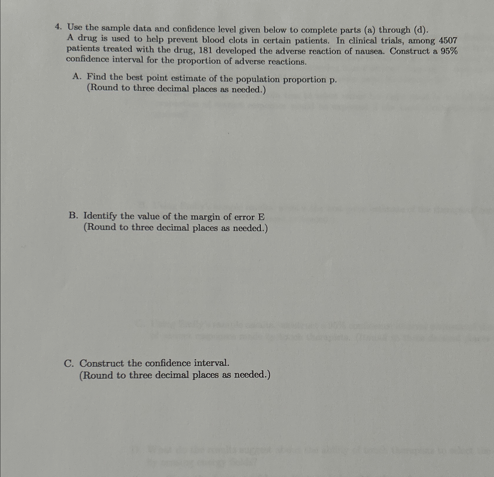 Solved Use the sample data and confidence level given below | Chegg.com