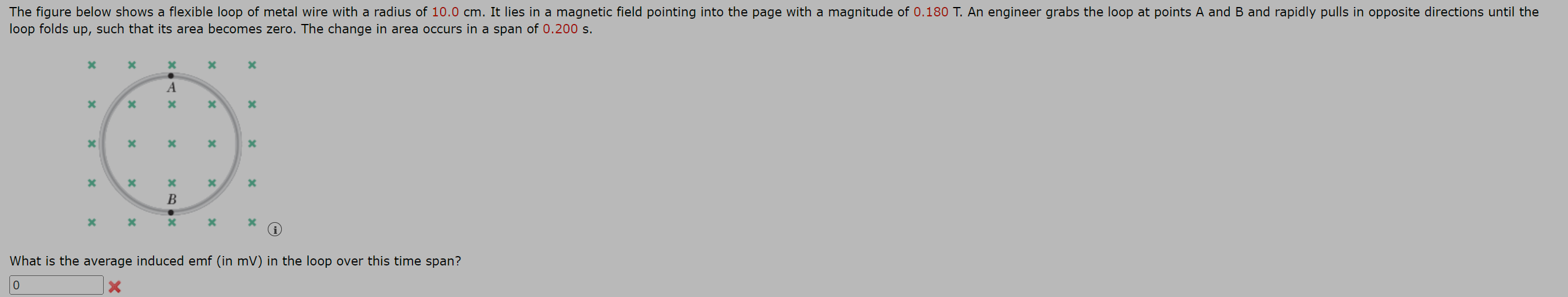 Solved loop folds up, ﻿such that its area becomes zero. The | Chegg.com
