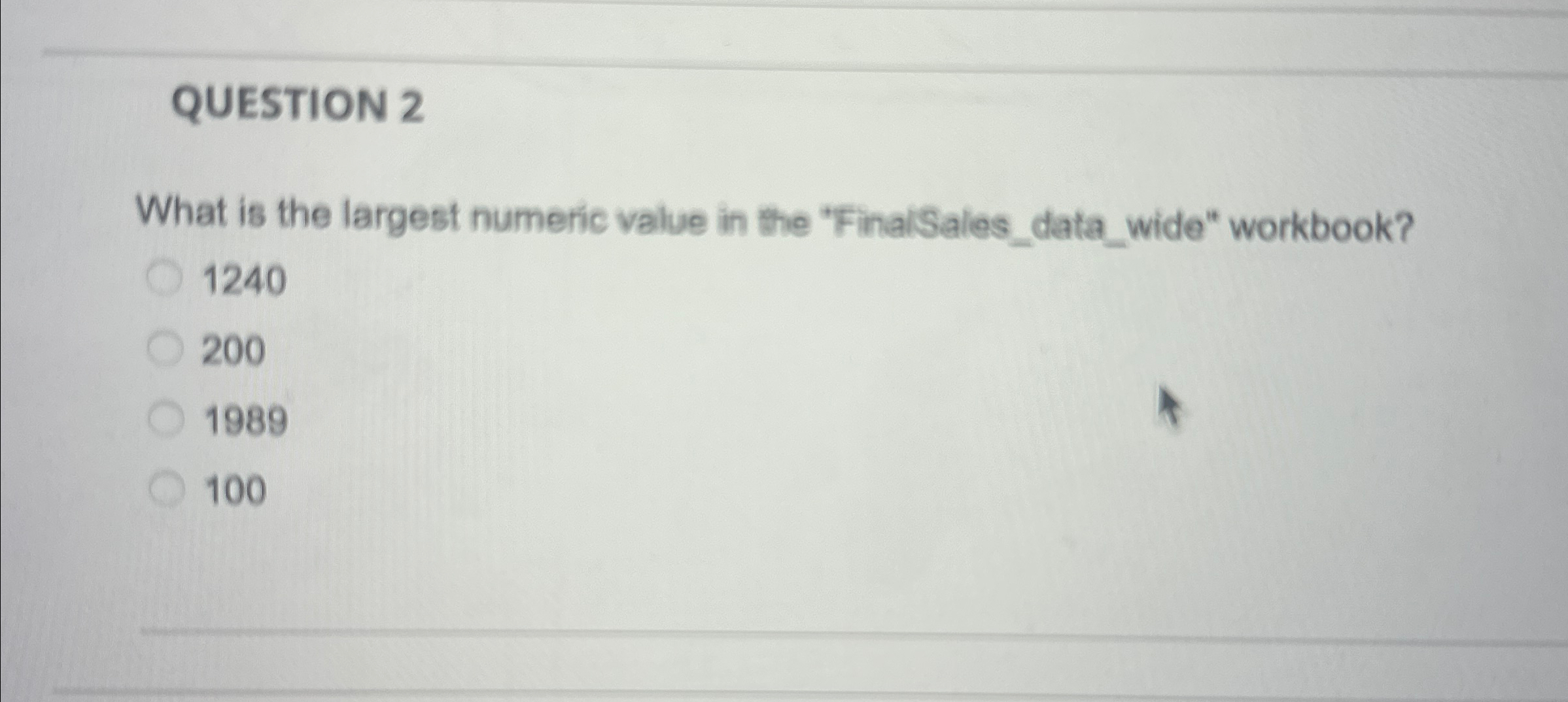 Solved QUESTION 2What is the largest numeric value in the | Chegg.com
