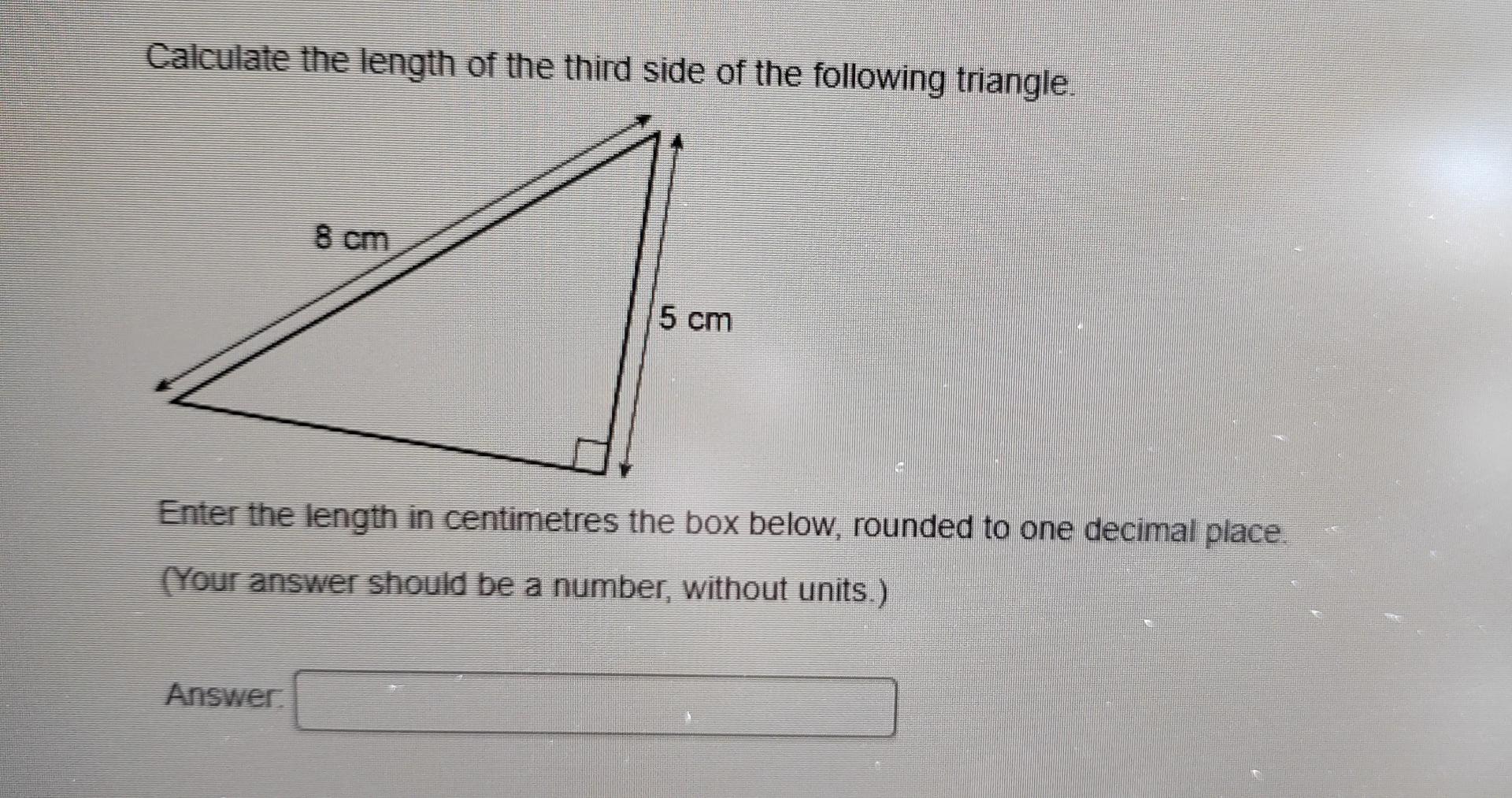 Solved Calculate the length of the third side of the | Chegg.com