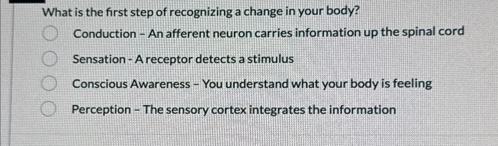 Solved What is the first step of recognizing a change in | Chegg.com