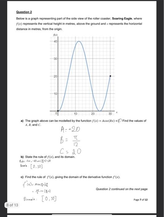 Solved Question 2 Below is a graph representing part of the | Chegg.com