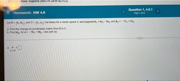 Solved 2015 Linear Algebra (MATH-2418-82704) Question 1, | Chegg.com