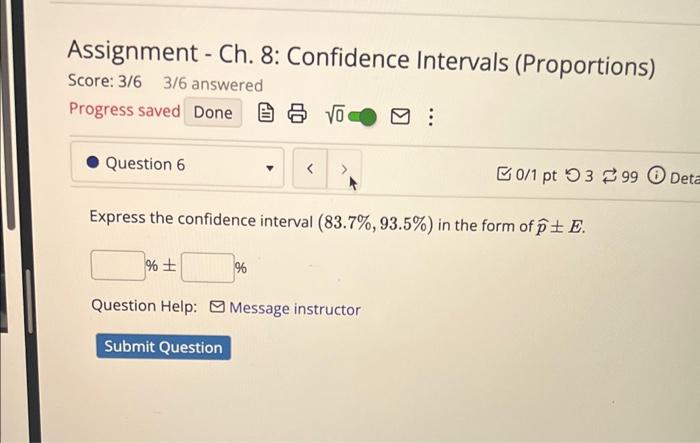 Solved Assignment - Ch. 8: Confidence Intervals | Chegg.com Solved Assignment - Ch. 8: Confidence Intervals | Chegg.com