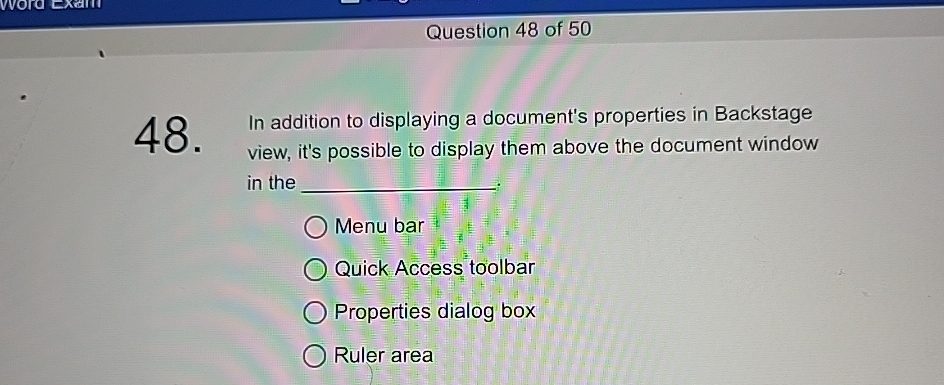 Solved Question 48 ﻿of 5048. ﻿In addition to displaying a | Chegg.com