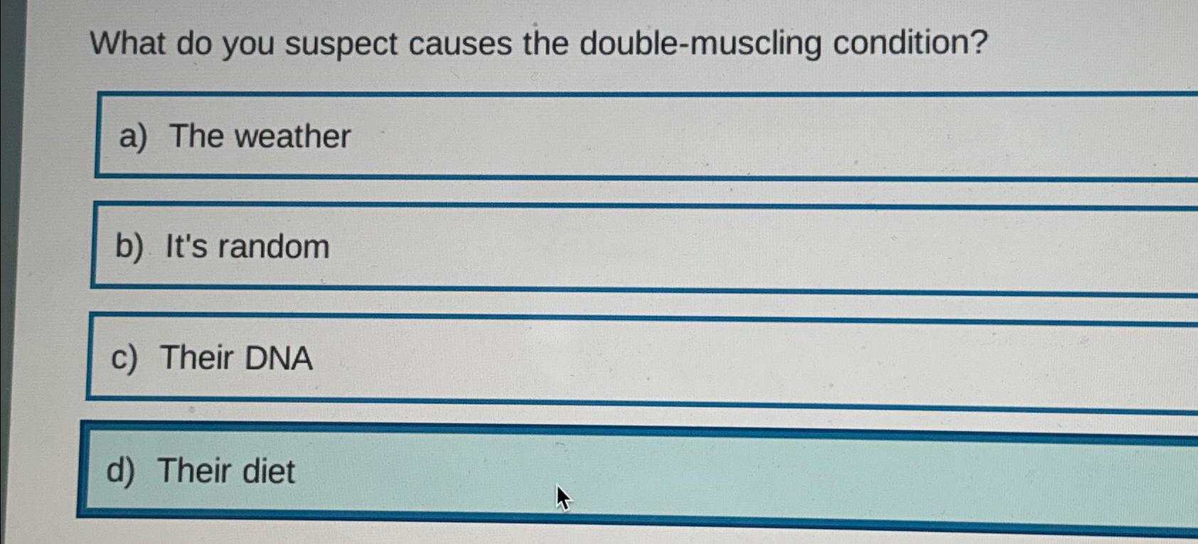Solved What do you suspect causes the double-muscling | Chegg.com