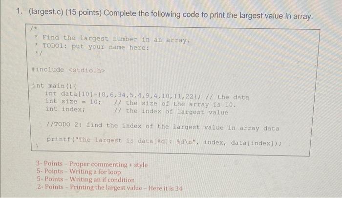 Solved 3. Points - Proper commenting + style | Chegg.com