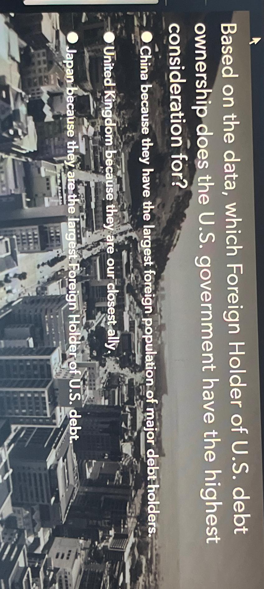 Solved Based on the data, which Foreign Holder of U.S. ﻿debt | Chegg.com