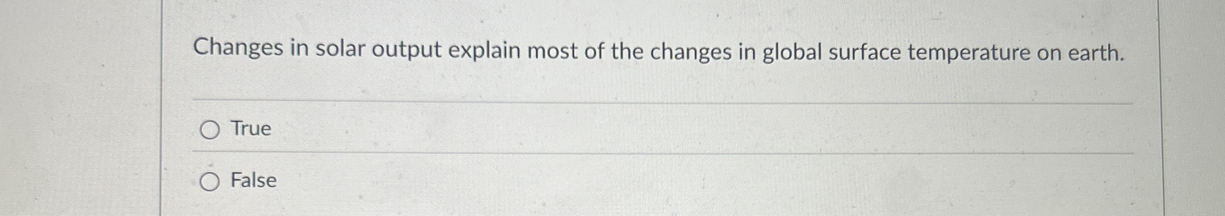 Solved Changes in solar output explain most of the changes | Chegg.com