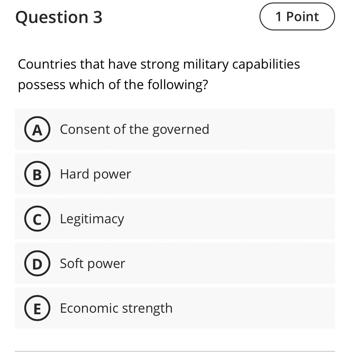 Solved Question 31 ﻿PointCountries that have strong military | Chegg.com