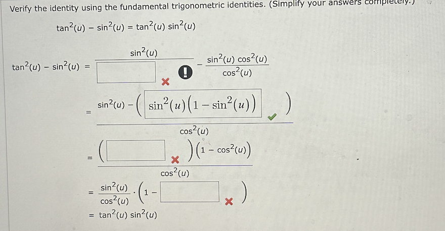Solved Verify the identity using the fundamental | Chegg.com