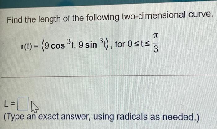 Solved Find the length of the following two-dimensional | Chegg.com
