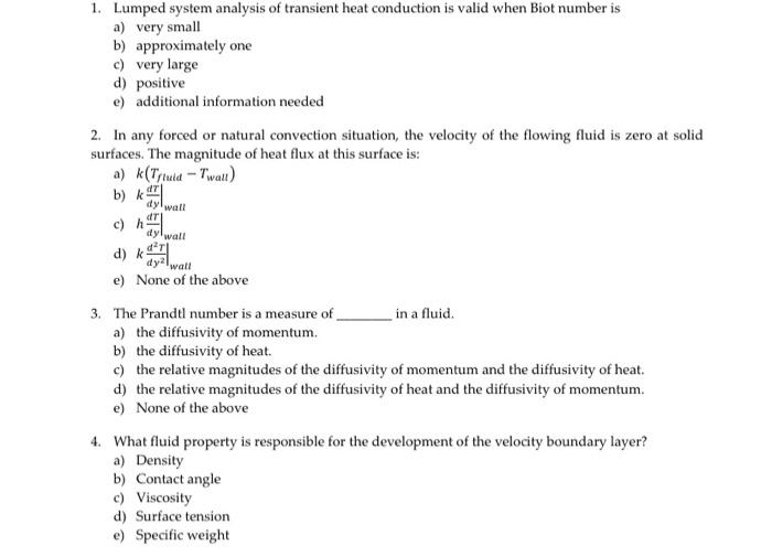 Solved 1. Lumped system analysis of transient heat | Chegg.com