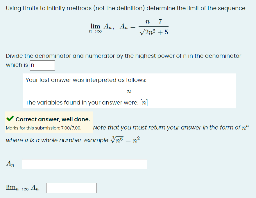 Solved Using Limits to Infinity methods (not the definition) | Chegg.com