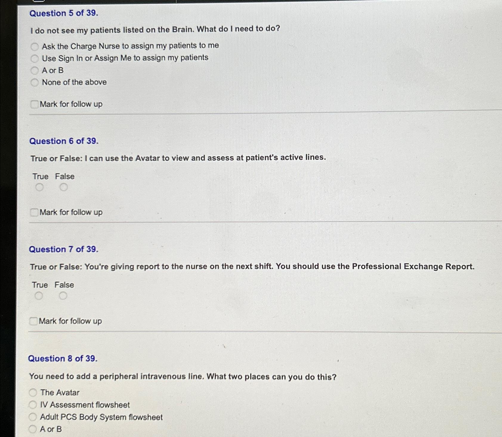 Solved Question 5 ﻿of 39.I do not see my patients listed on | Chegg.com