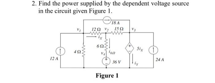 Solved 2. Find the power supplied by the dependent voltage | Chegg.com