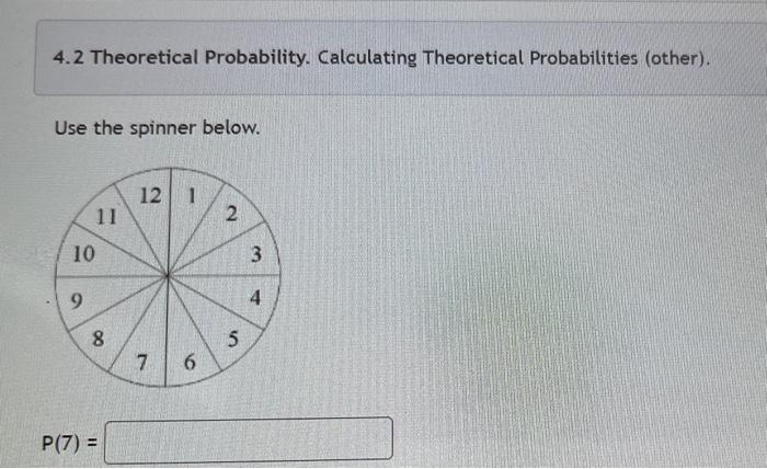 Solved 4.2 Theoretical Probability. Calculating Theoretical | Chegg.com
