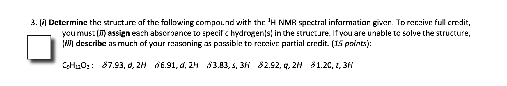 Solved (i) ﻿Determine the structure of the following | Chegg.com