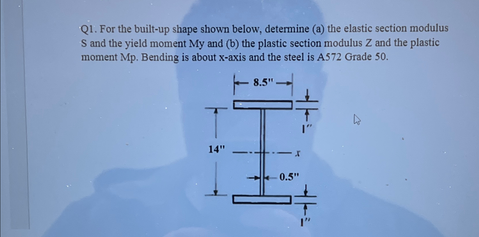 Solved Q1. ﻿For the built-up shape shown below, determine | Chegg.com