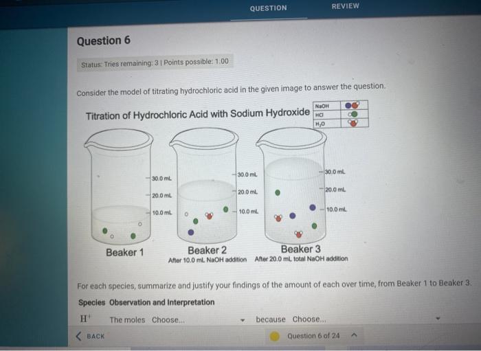 Solved QUESTION REVIEW Question 6 Status: Tries remaining: | Chegg.com