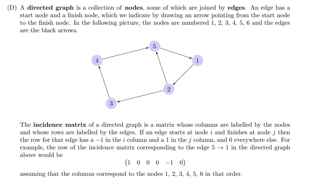 Solved D) A directed graph is a collection of nodes, some of | Chegg.com