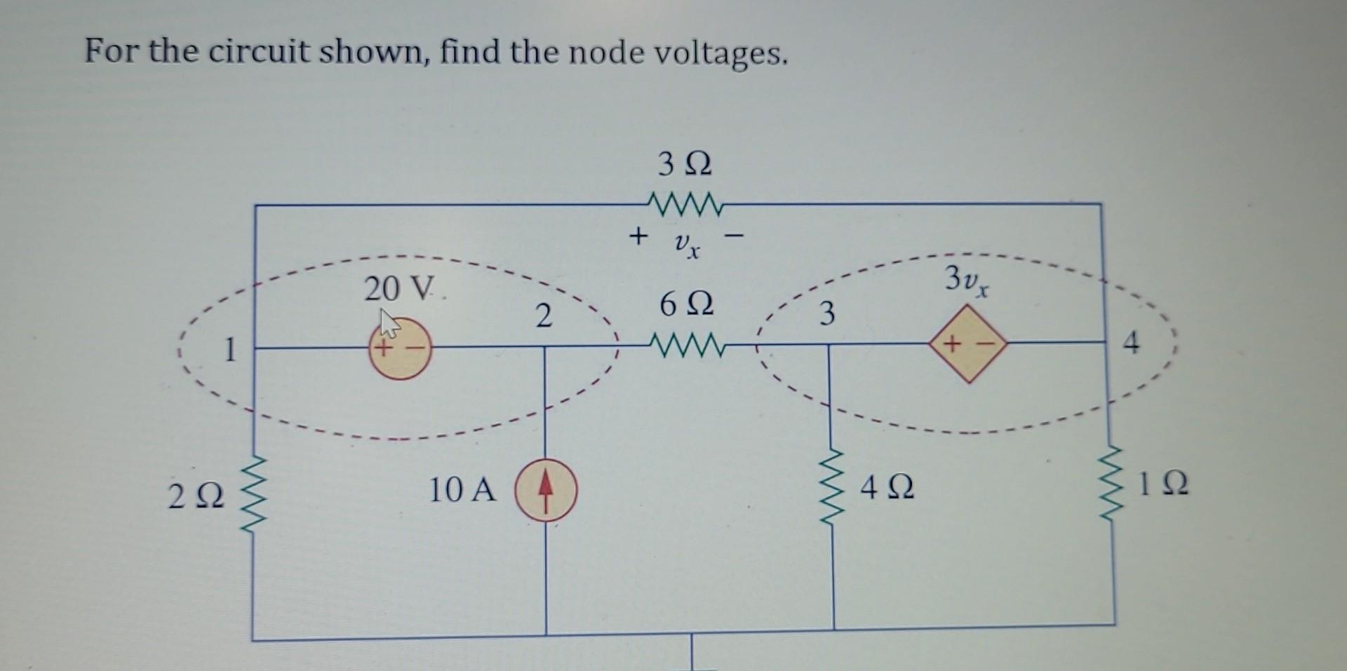 Solved For the circuit shown, find the node voltages. | Chegg.com