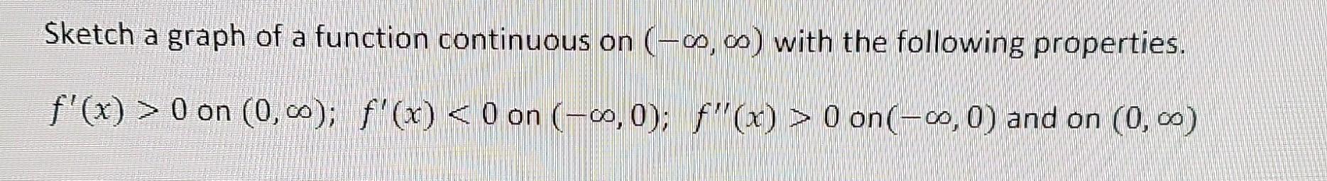 Solved Sketch a graph of a function continuous on (−∞,∞) | Chegg.com