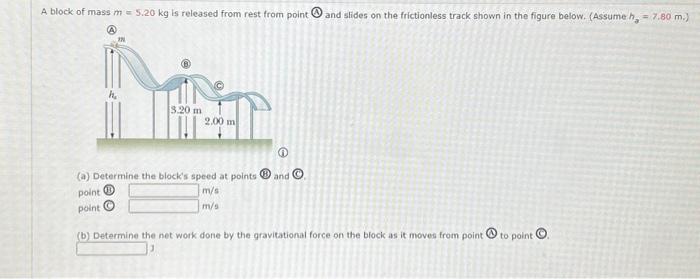 Solved A block of mass m=5.20 kg is released from rest from | Chegg.com