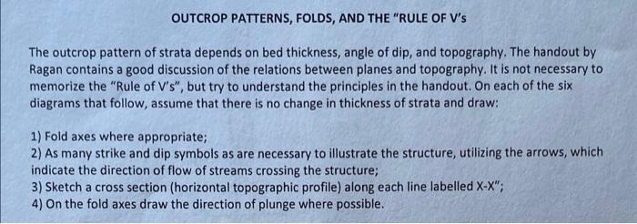 Solved OUTCROP PATTERNS, FOLDS, AND THE "RULE OF V's The | Chegg.com