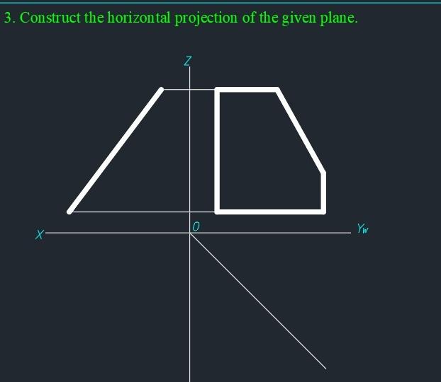 3. Construct the horizontal projection of the given | Chegg.com