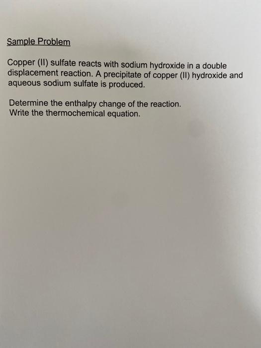Solved Calorimetry Determining Enthalpy Of Reaction By