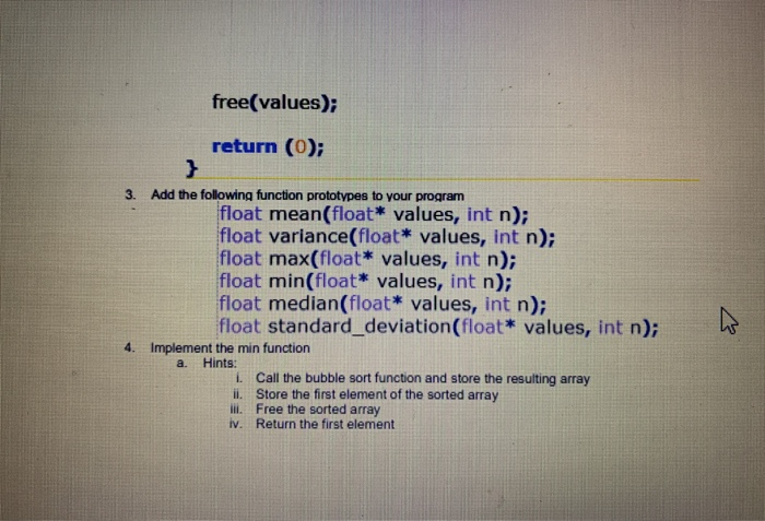 Solved Task 2 Array Statistic Functions Problem In 6535