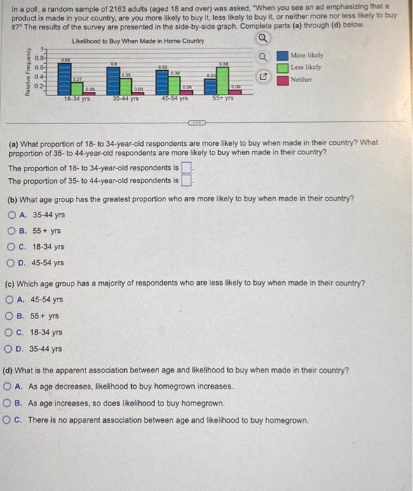 Solved In a poll, a random sample of 2163 adults (aged 18 | Chegg.com
