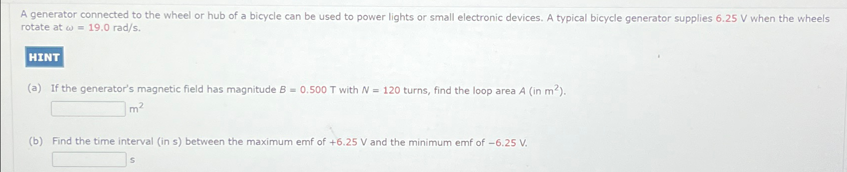 Solved A generator connected to the wheel or hub of a | Chegg.com