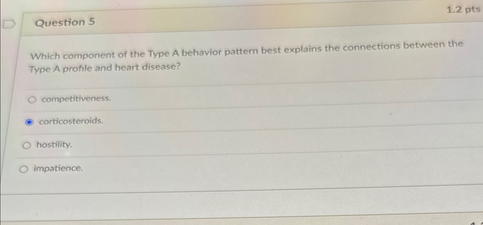 Solved Question 51.2 ﻿ptsWhich component of the Type A | Chegg.com
