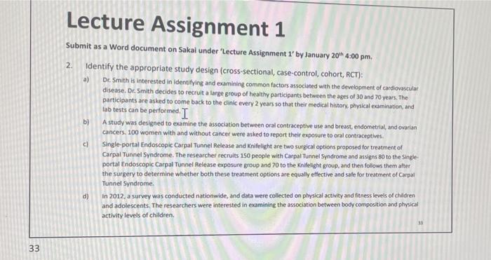 Solved Lecture Assignment 1 Submit Word documenton | Chegg.com