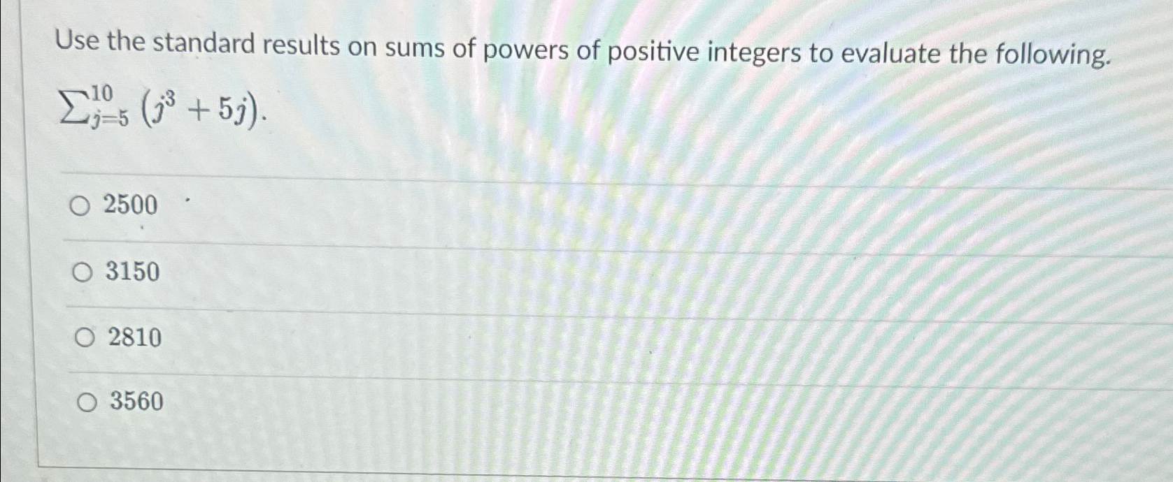 Solved Use the standard results on sums of powers of | Chegg.com