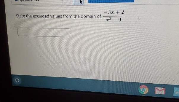 Solved -- 3.+2 2 State the excluded values from the domain | Chegg.com