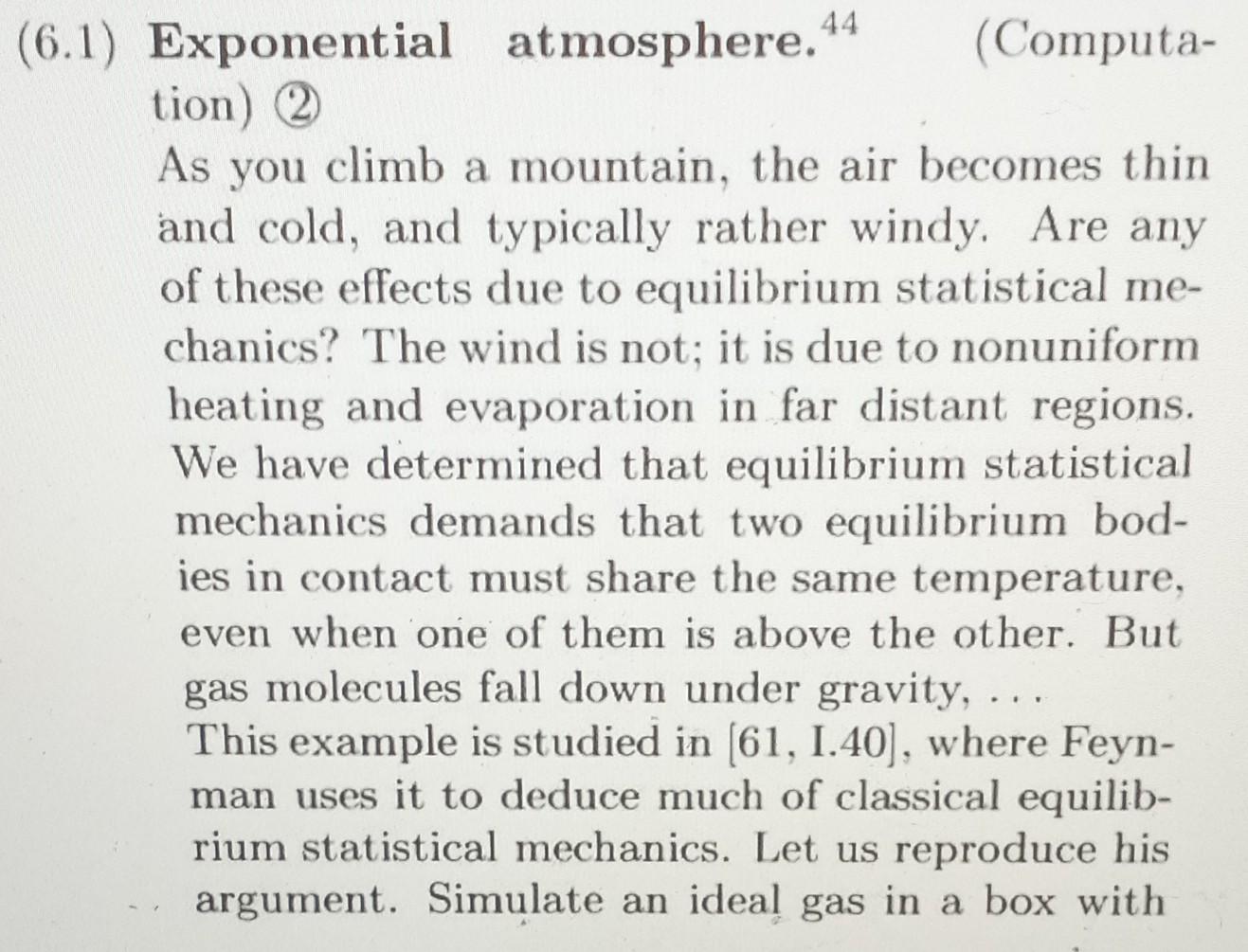 Solved 1) Exponential atmosphere. (Computa- tion) (2) As you | Chegg.com