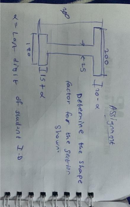 Solved Determine the shape factor for the section Shown. | Chegg.com