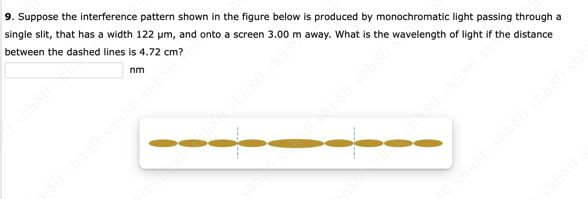 Solved 9. ﻿Suppose the interference pattern shown in the | Chegg.com