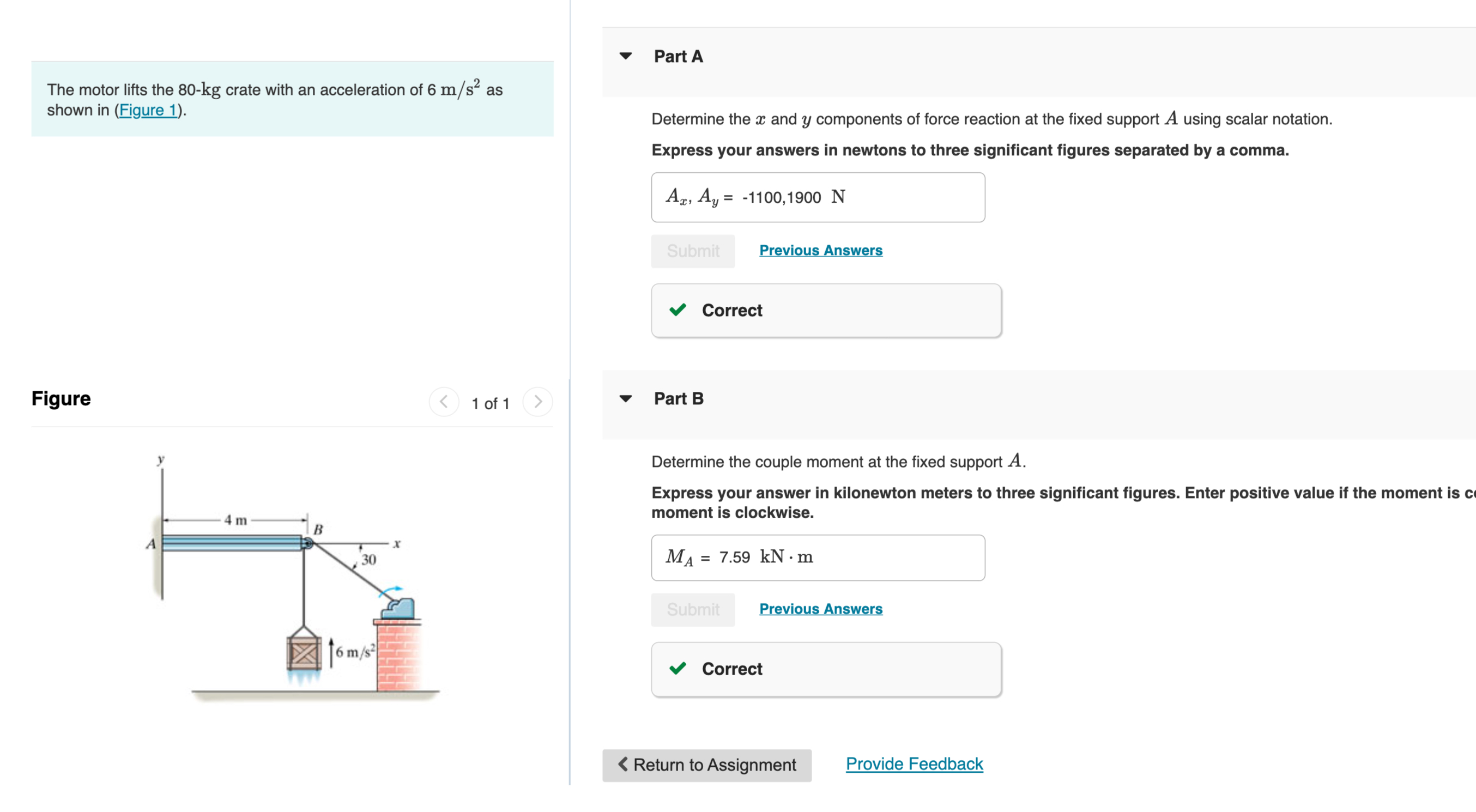 Solved The motor lifts the 80-kg ﻿crate with an acceleration | Chegg.com